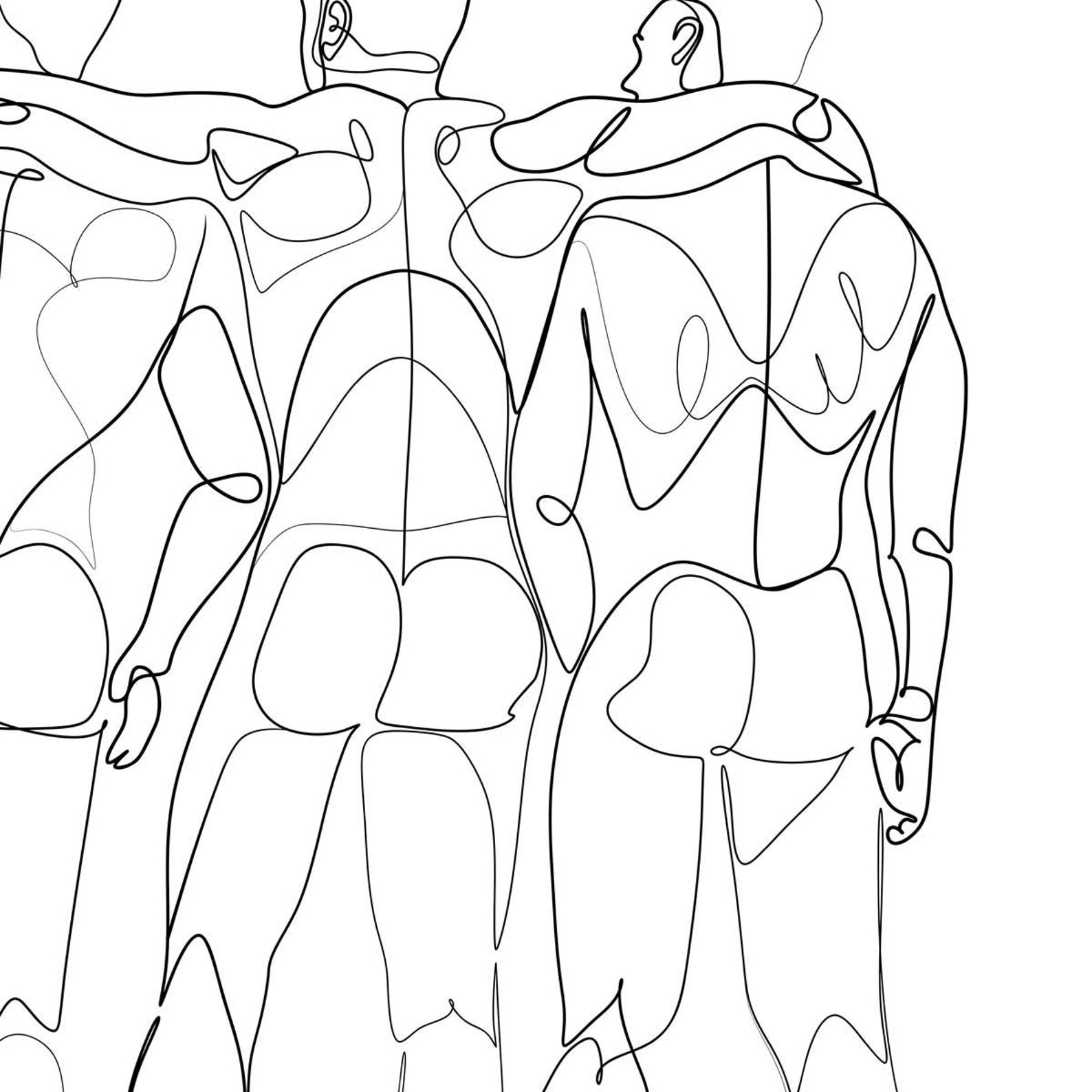 One Line Art Sensual Wall Hanging One Line Gay Art Black - Etsy