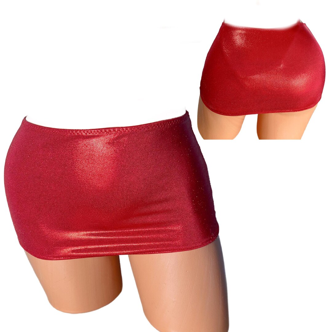 Mini Skirt Tiny Skirt Bikini Coverup Exotic Dance Wear Club Wear Metallic Red Etsy