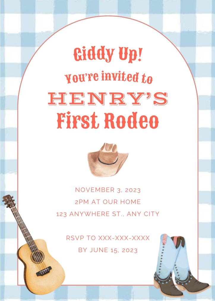 Editable Cowboy/rodeo Birthday Party Invitation Template- 2 Options ...