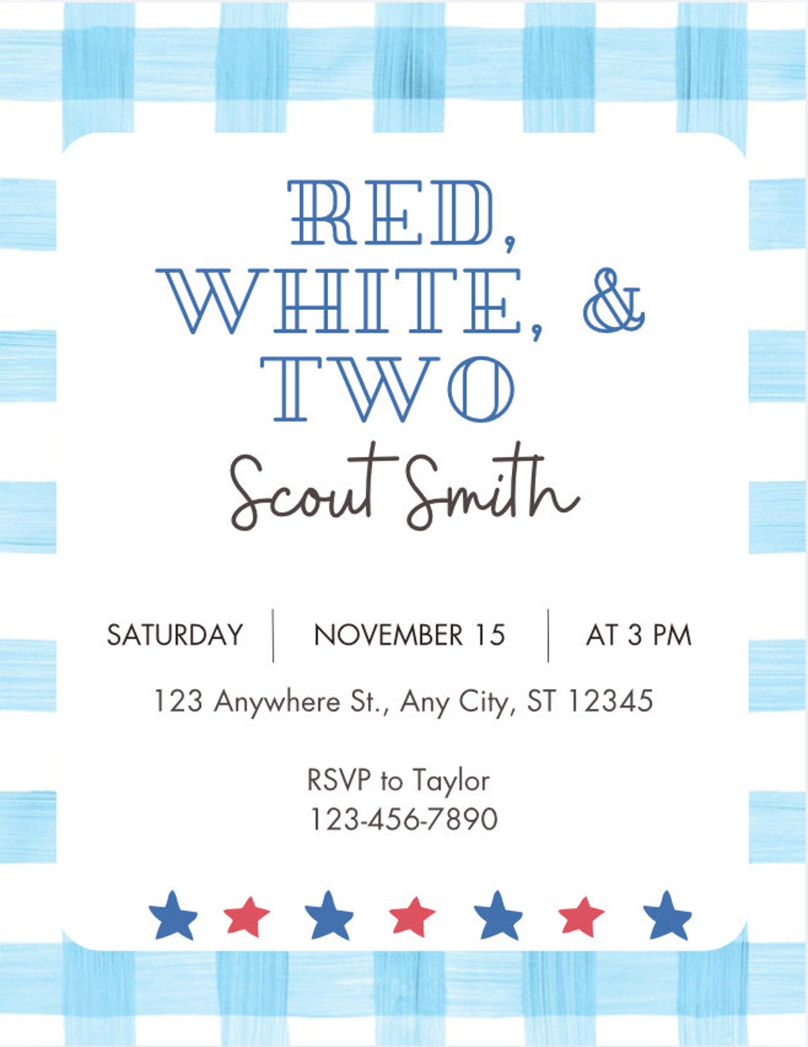 Editable Red, White, and Blue (two) Template- 4 Options - Etsy