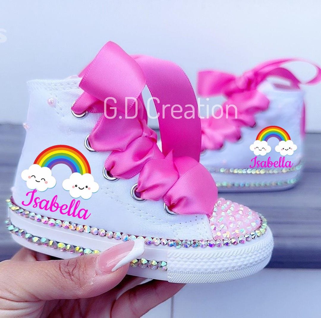 Custom Girls Rainbow Sneakers Shoes, Personalized Shoes. Zapatos ...