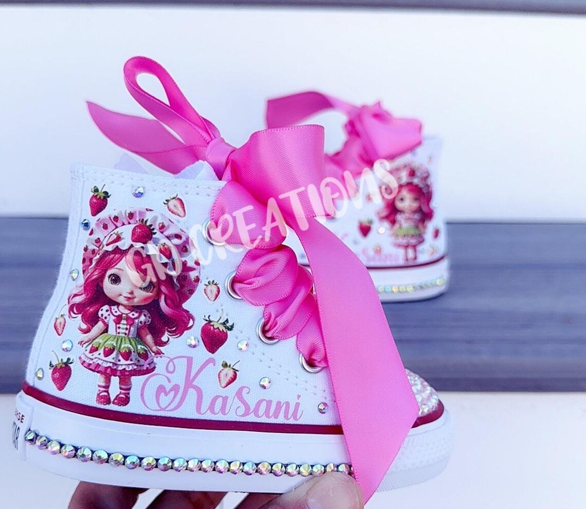 Strawberry Girls Custom Shoes, Strawberry, Berry, Custom Sneakers ...