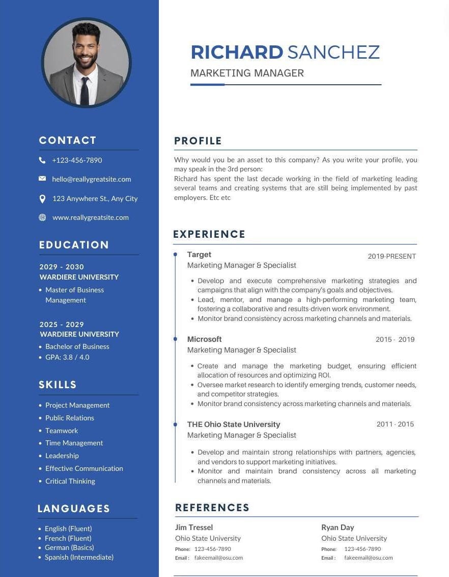 Professional Resume Template - Etsy