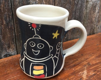 Robot mug | Etsy
