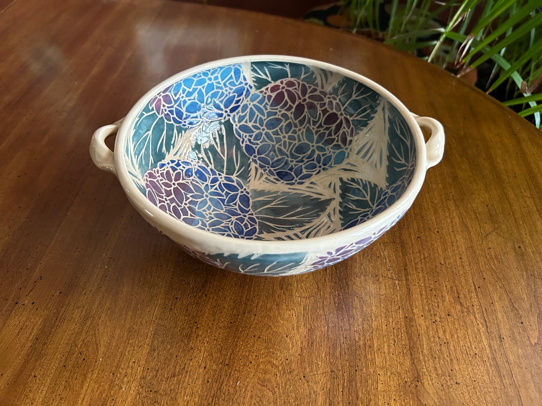 Blue Hydrangea Small Serving Bowl - Etsy