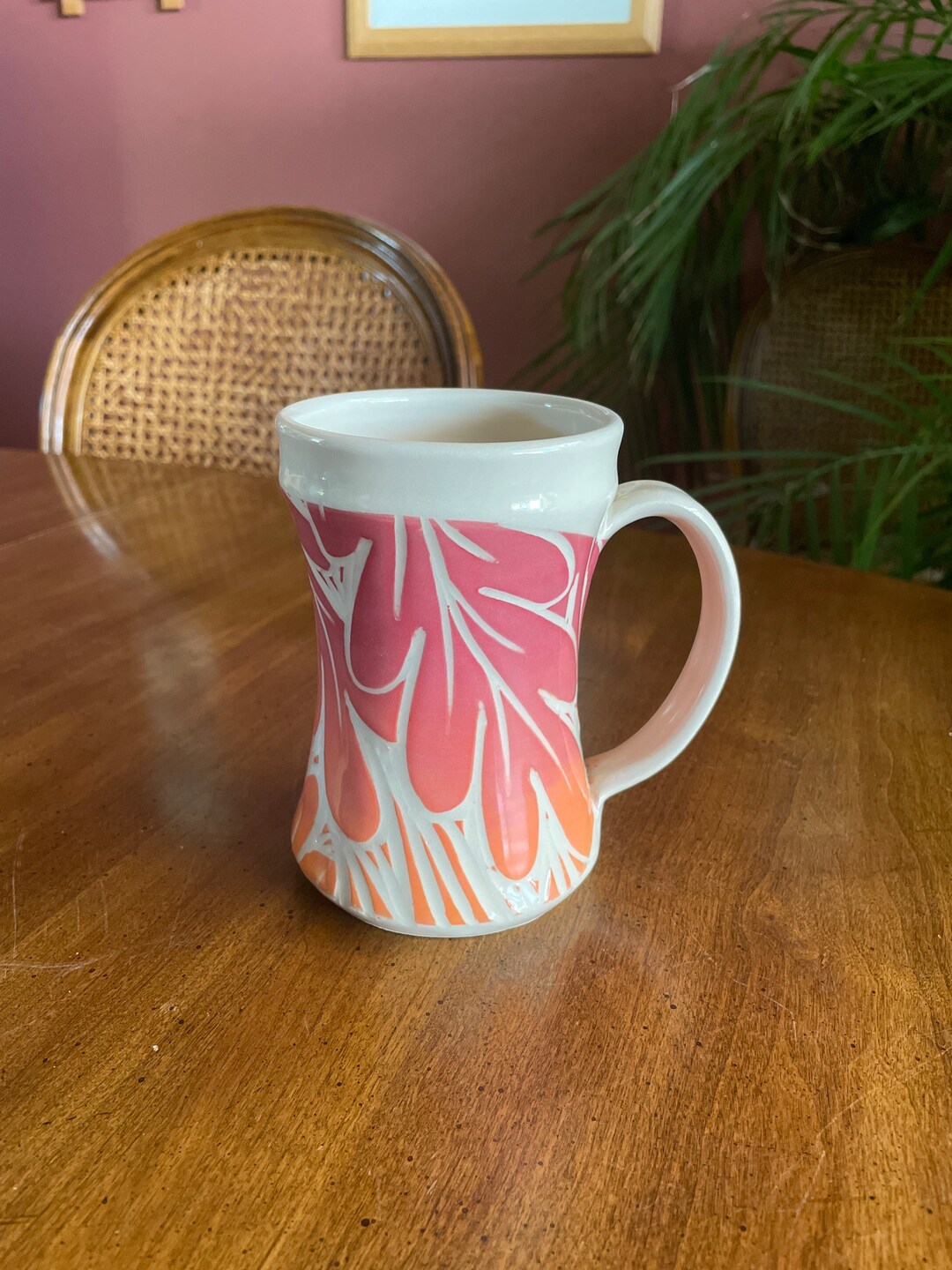 Red and Orange Oak Leaf Mug - Etsy