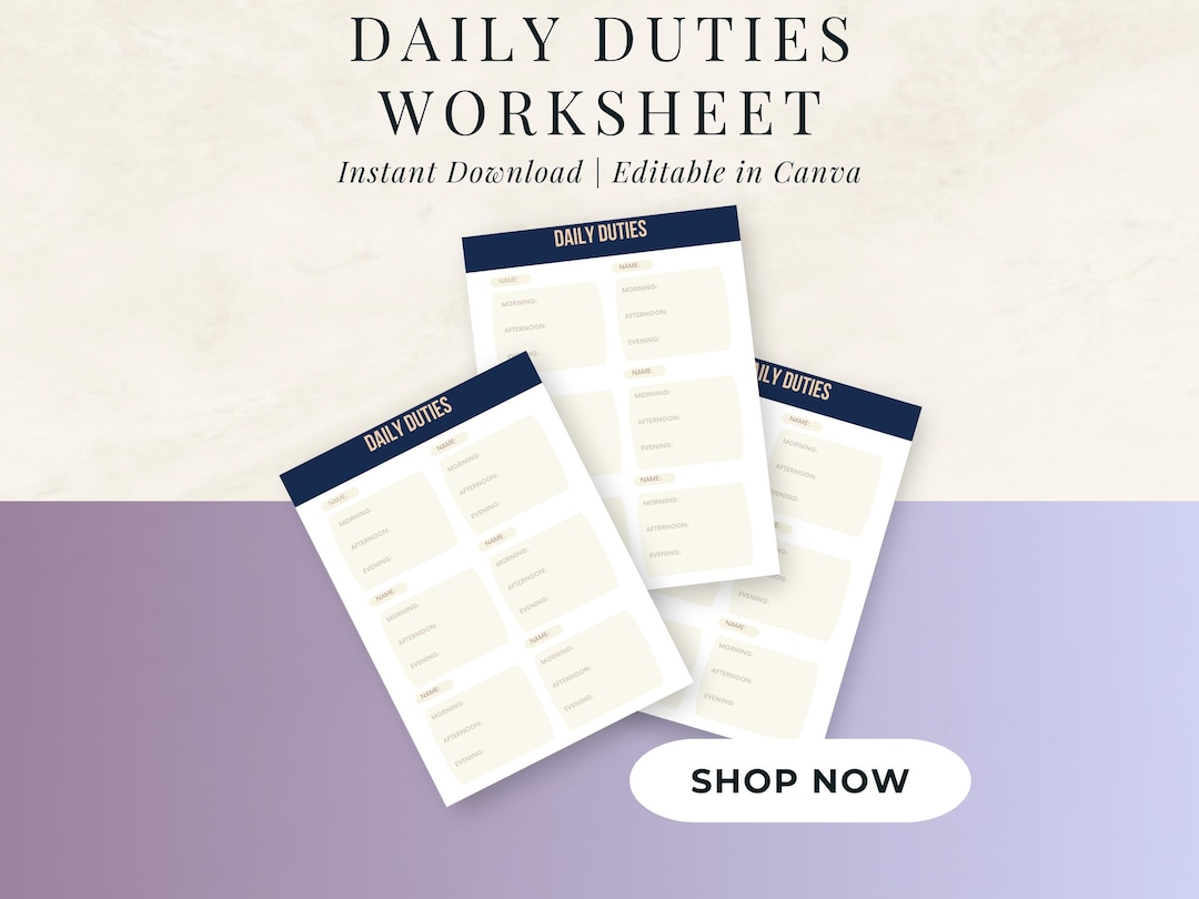 Simple Daily Cleaning Schedule Organize Tasks & Make Cleaning Easier - Etsy