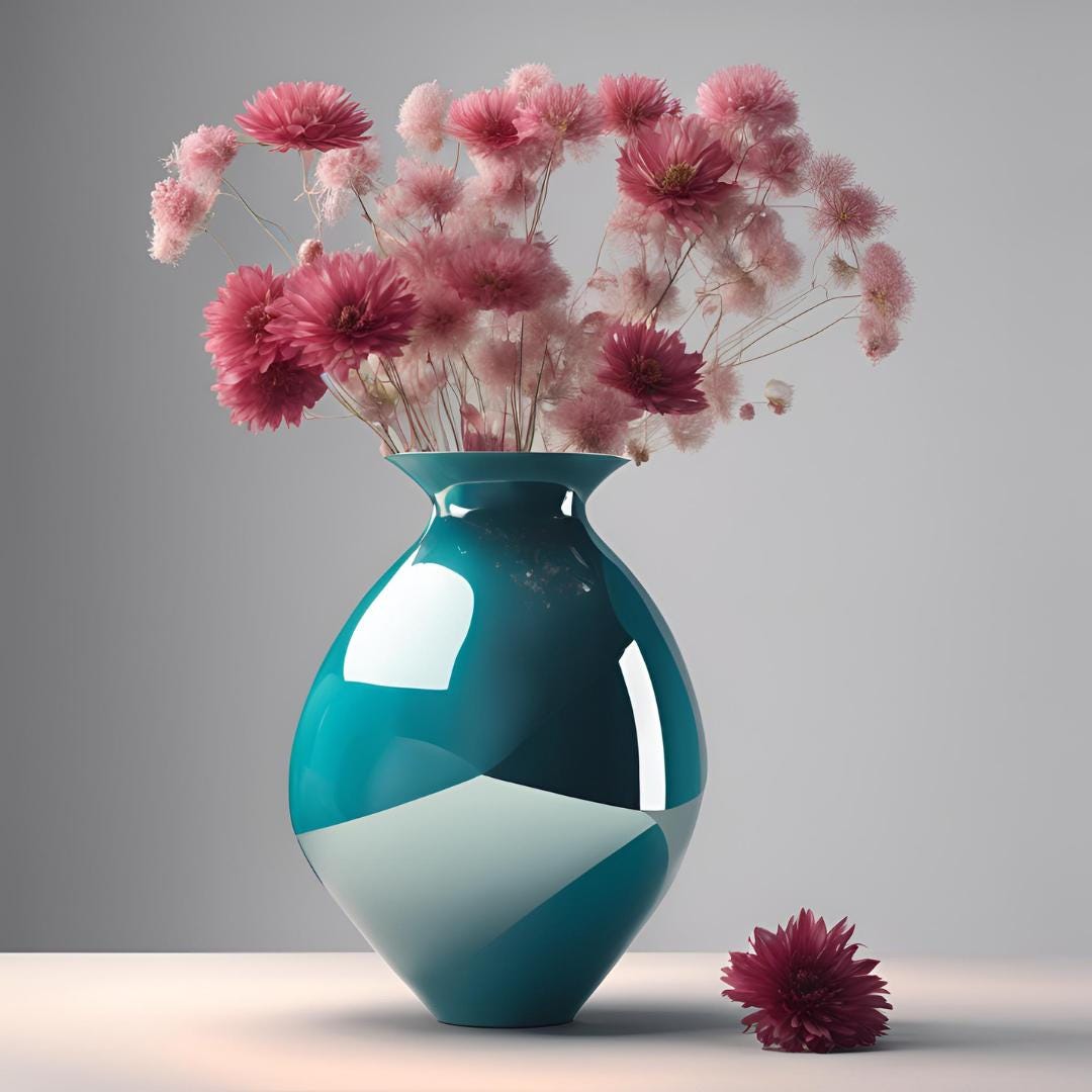 Digital Art Futuristic Vase With Flowers - Etsy