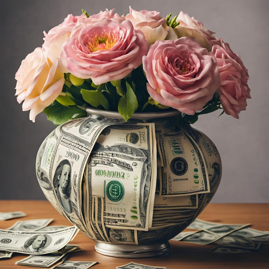 Digital Art Beautiful Money Flower Bouquet - Etsy