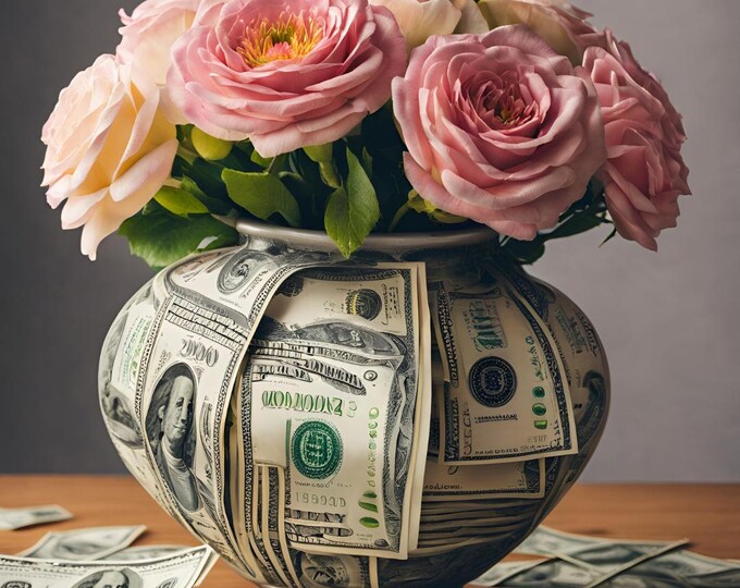Digital Art Beautiful Money Flower Bouquet - Etsy