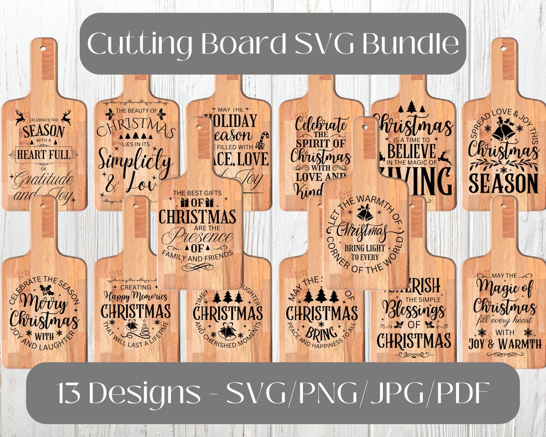 Christmas Cutting Board Svg, Christmas Dish Towel Svg, Christmas ...