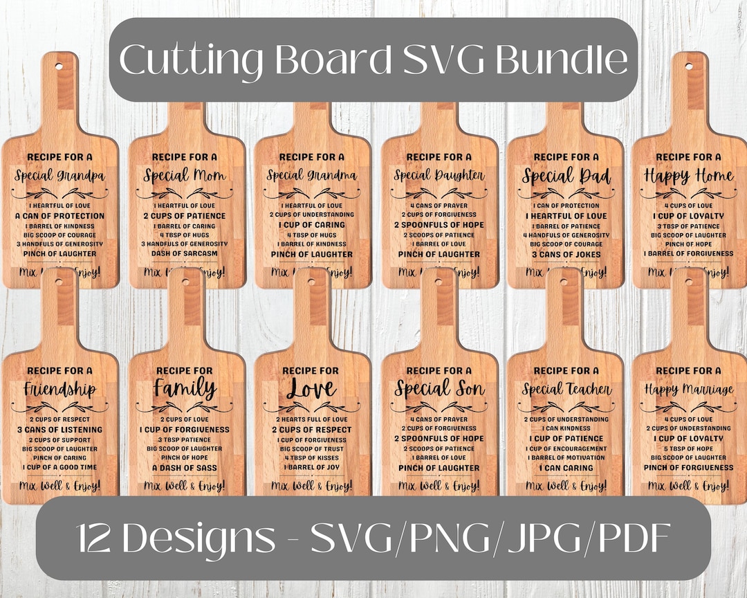 Family Recipe Svg Bundle, Funny Kitchen Svg, Cutting Board Svg, Recipe ...