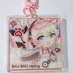 Hololive EN Advent | Fuwawa & Mococo Racing Queens | 3D Foreground Acrylic Keychains - Etsy