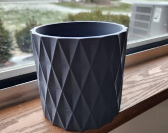 Diamond Pattern Planter / Pixel Diamond Planter / Knurled Planter - Etsy