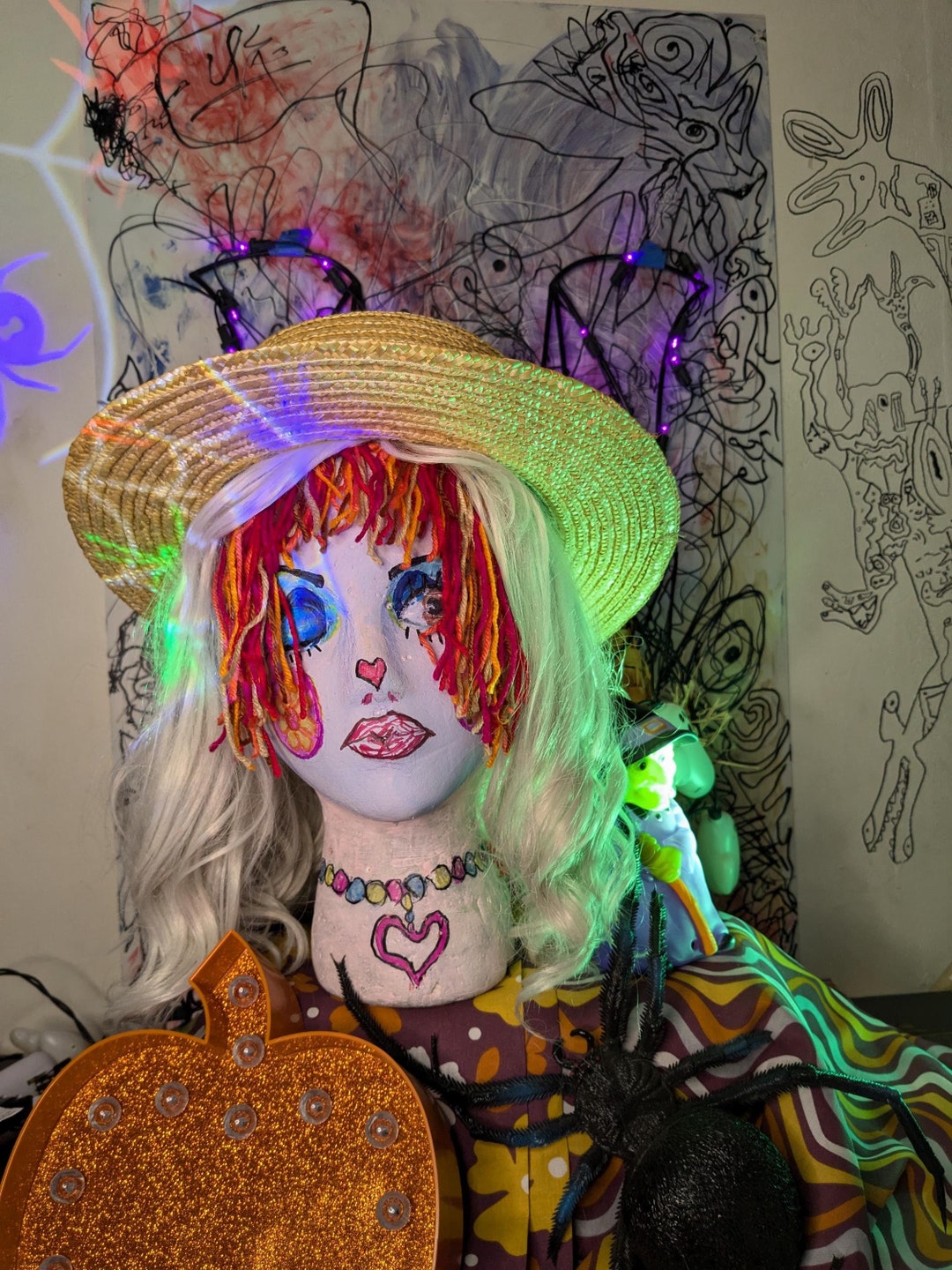 Blood Scarecrow Yarn Fringe Bangs | Quick Ragdoll Costume | Raggedycore ...