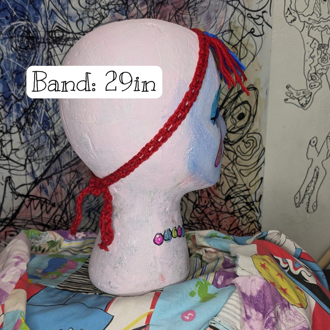 Raggedy Red Yarn Fringe Bangs | Quick Ragdoll Costume | Raggedycore - Etsy