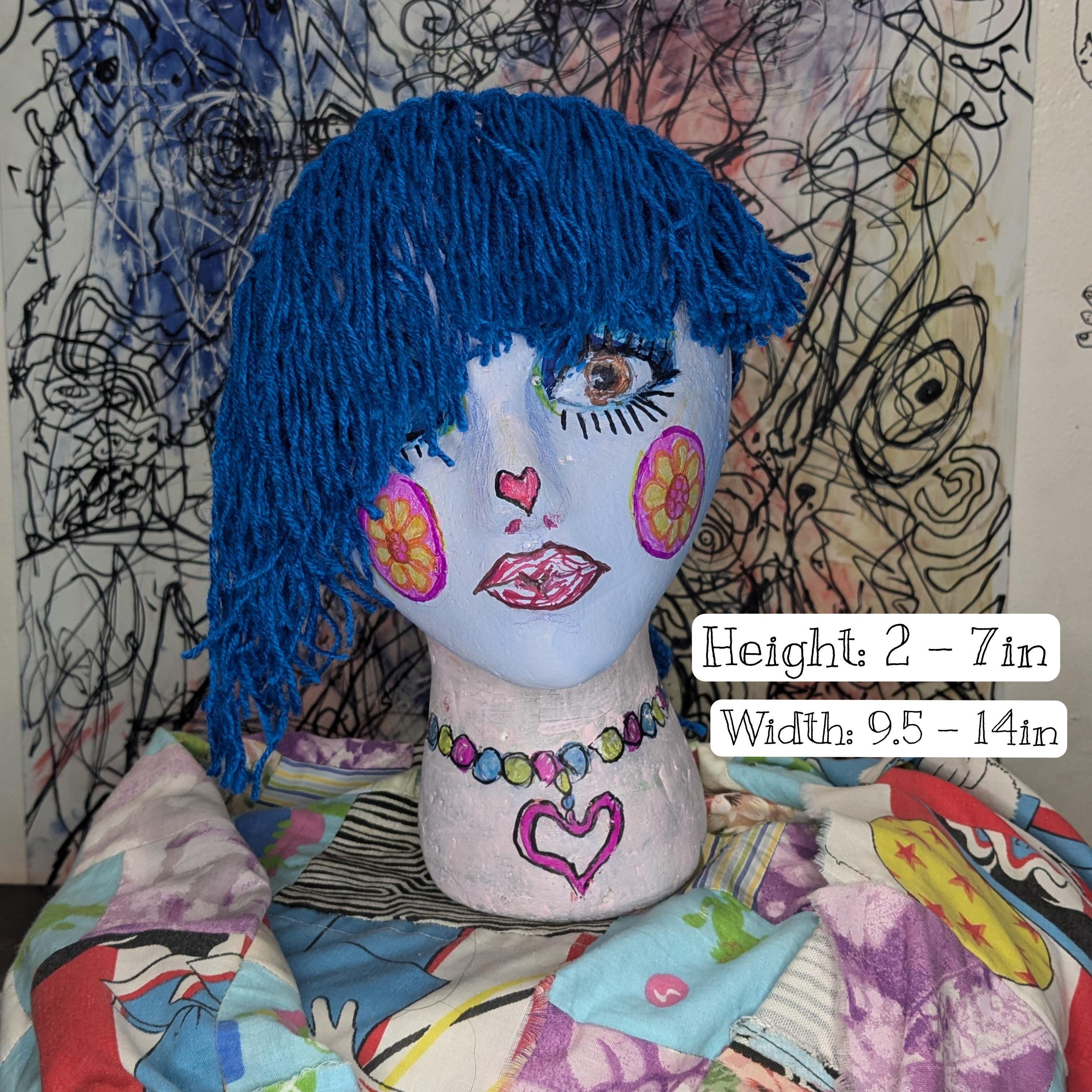 Blue Scene Emo Yarn Fringe Bangs | Quick Ragdoll Costume | Raggedycore ...