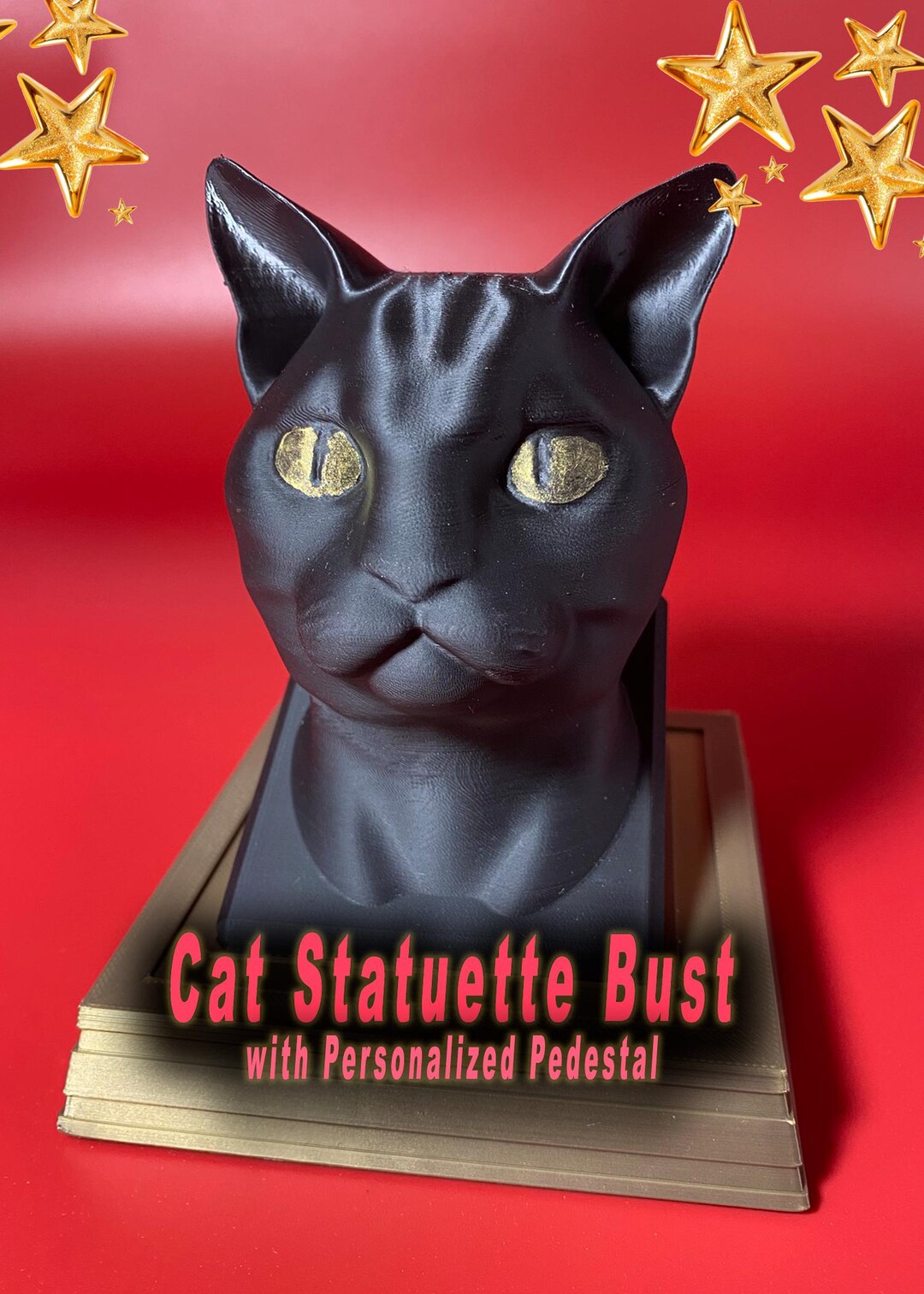 Cat Bust on Pedestal, Kitten, Kitty, Feline Statue, Personalized Gift ...