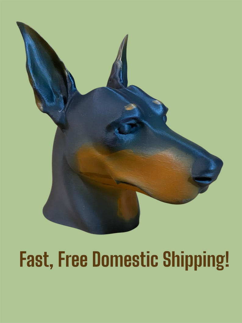 Doberman Pen Holder: Dog Bust Desk Organizer - Etsy