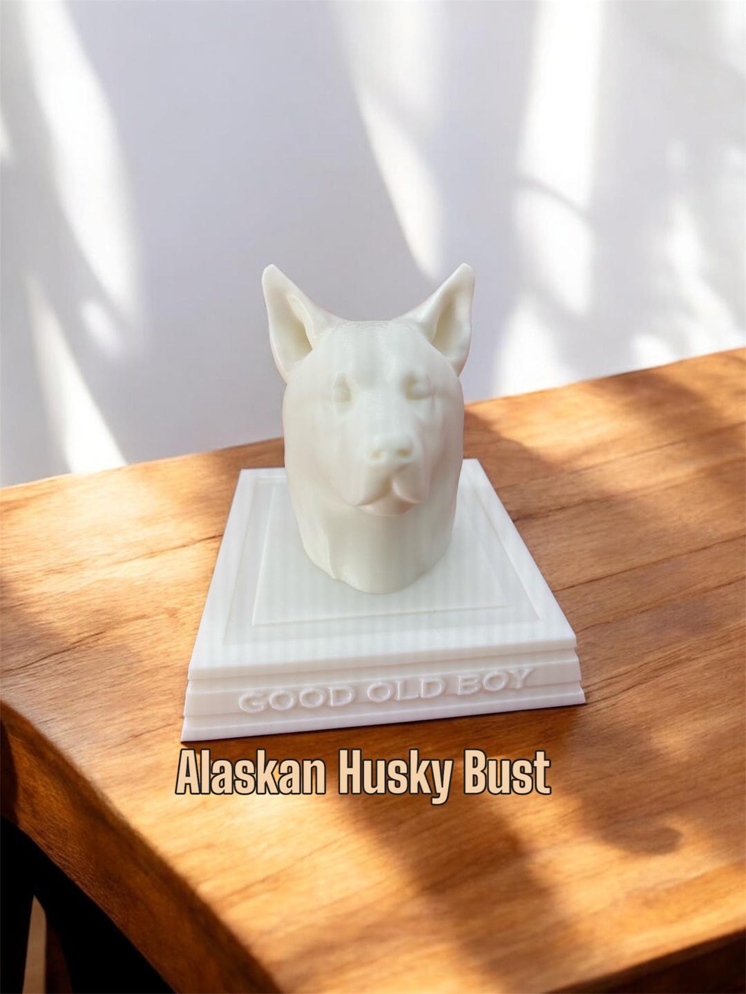 Alaskan Husky Statue Bust on Pedestal, Personalized Gift for Dog Lover ...