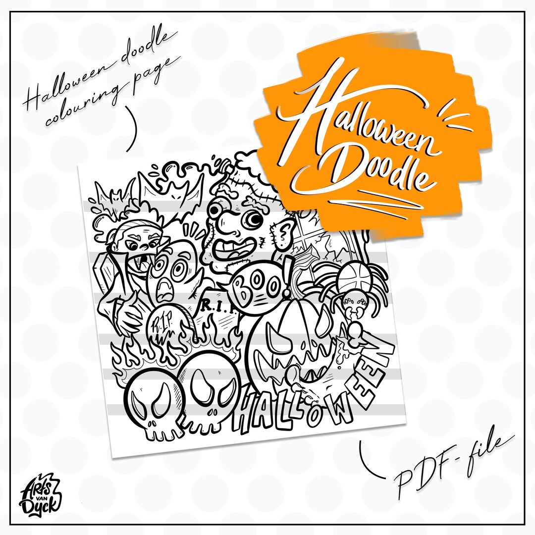 Coloring Pages Halloween Doodle, Whimsical Printable Coloring Pages ...