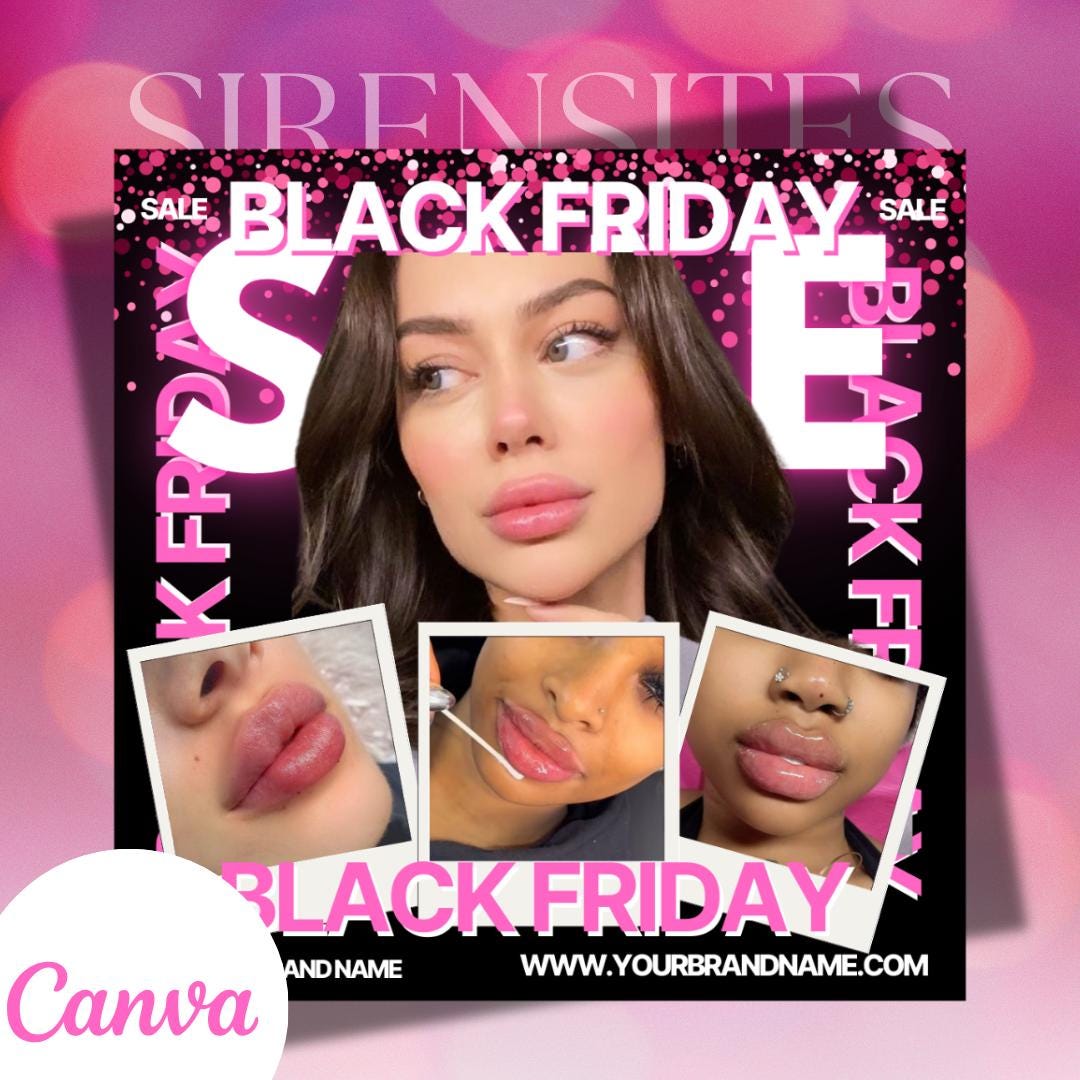 Black Friday Lip Filler Flyer Black Friday Beauty Boost Lip Filler ...