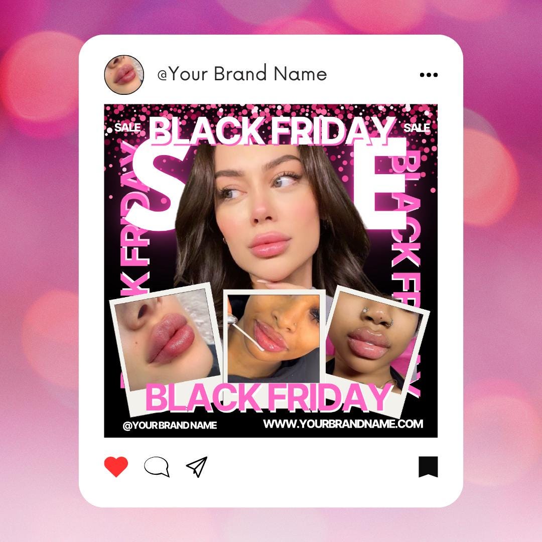 Black Friday Lip Filler Flyer Black Friday Beauty Boost Lip Filler ...