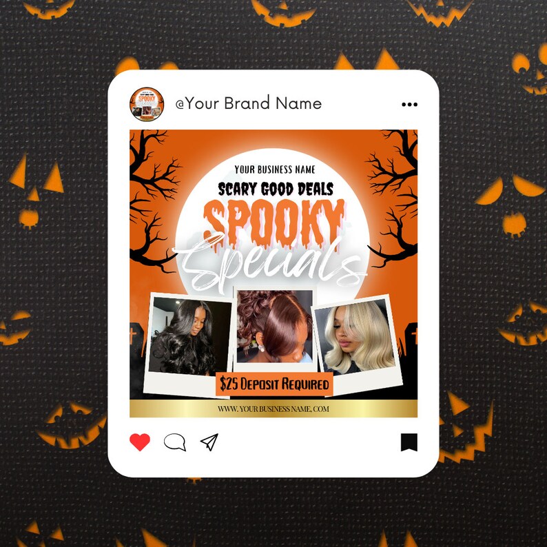 Spooky Halloween Hair Promo Canva Template | October Hair Deals Flyer ...