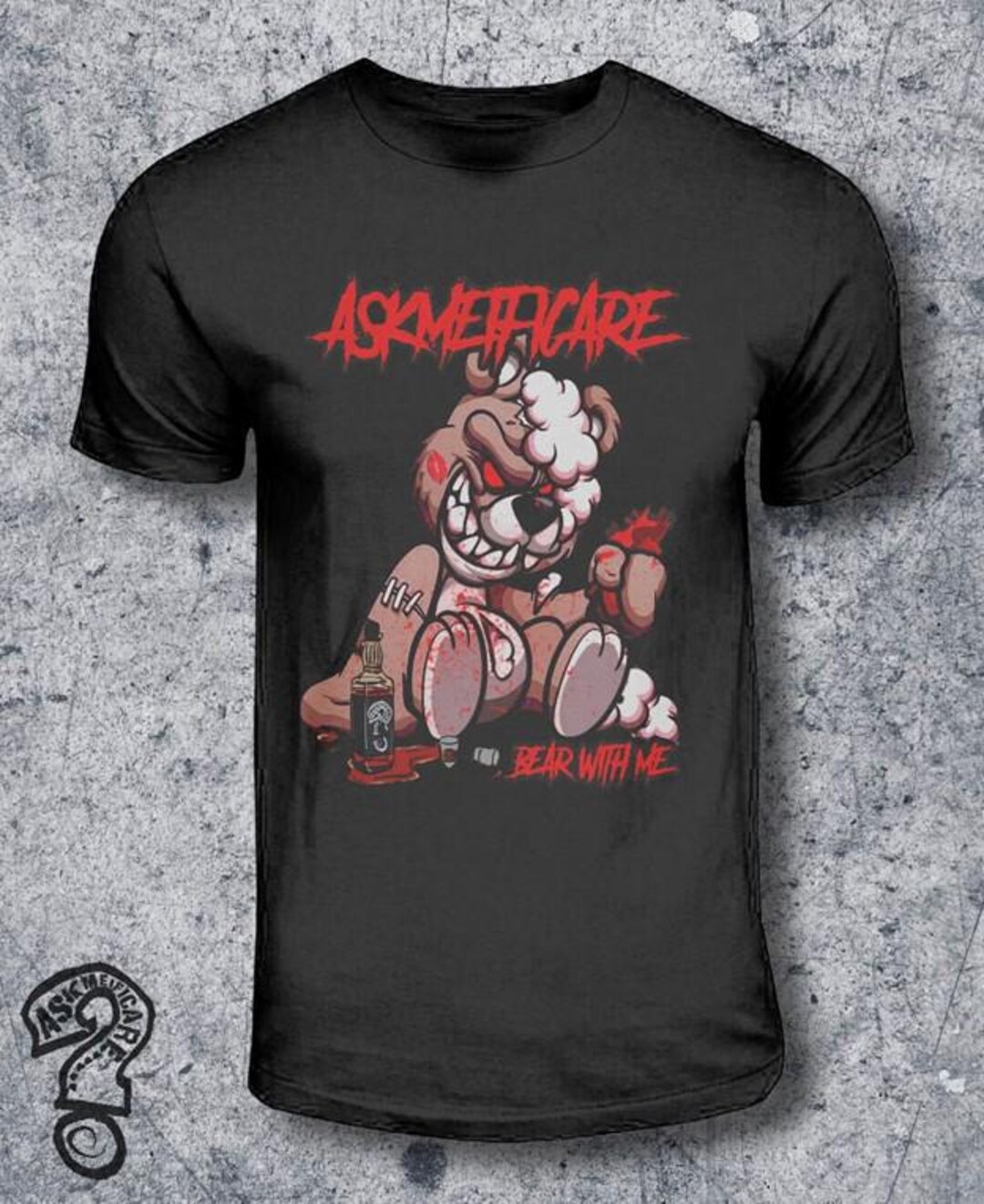 Edgy Teddy Bear Shirt heartless Teddy Punk Graphic Tee Alternative Rock ...