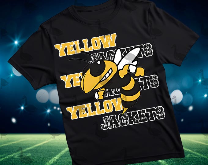 Yellow Jackets Mascot Sports | Bold Black & Gold Spirit Wear | Game Day ...