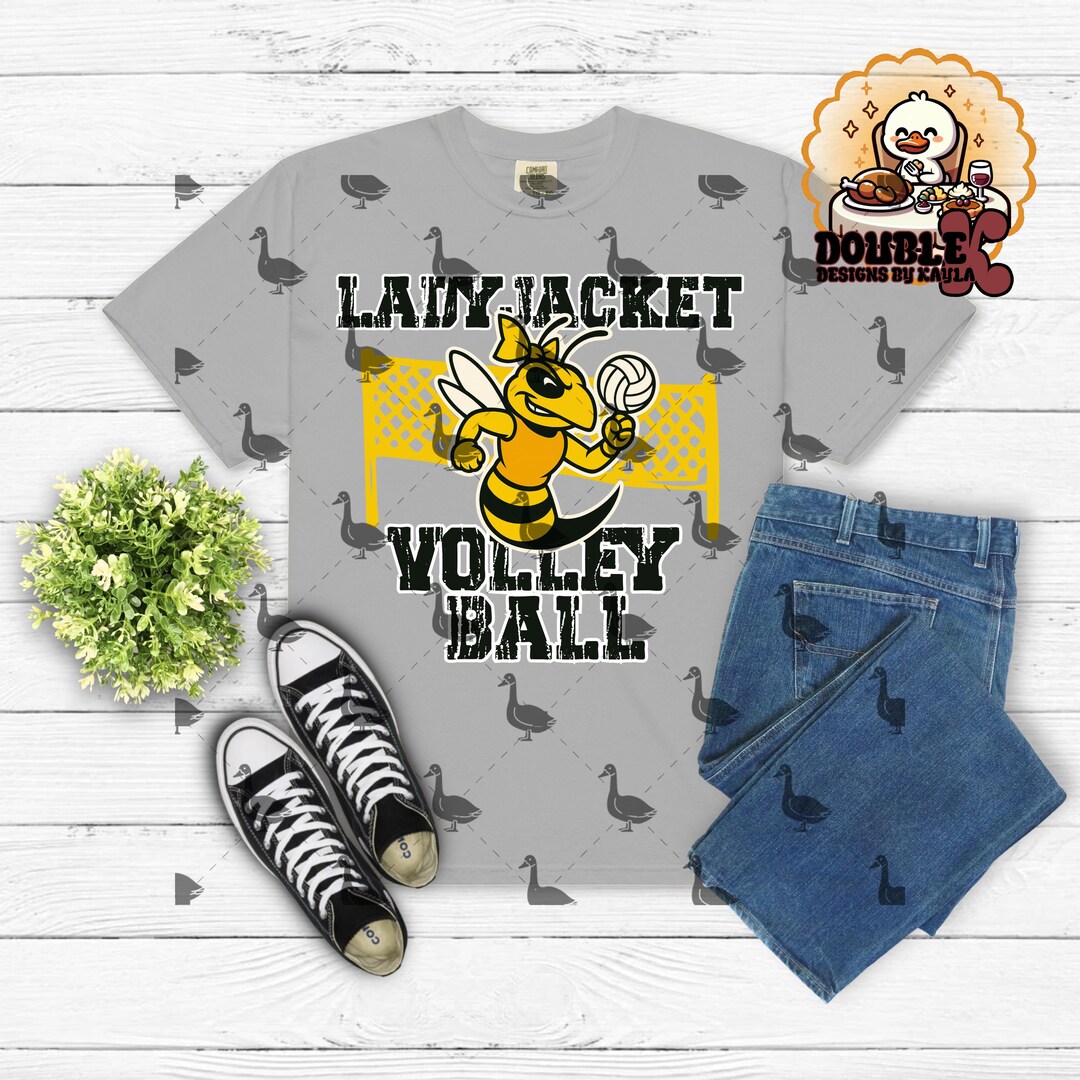 Lady Jacket Volleyball Mascot PNG | Yellow Jacket Spirit Design ...