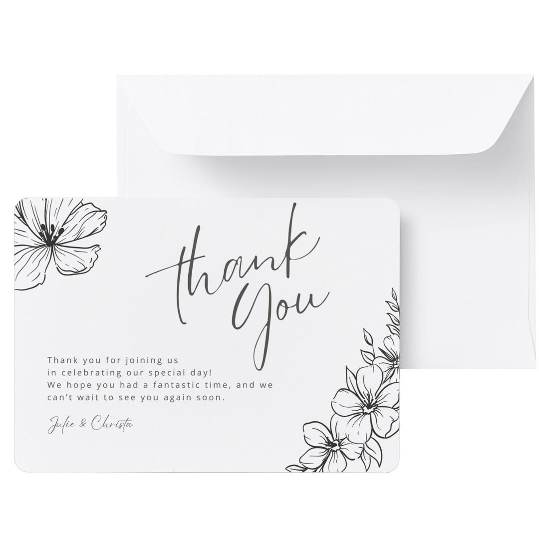 Chic White Thank You Card Template - Customizable in Canva - Instant ...