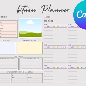 Get Fit With This Customizable Fitness Journal | Instant Download | 39 ...