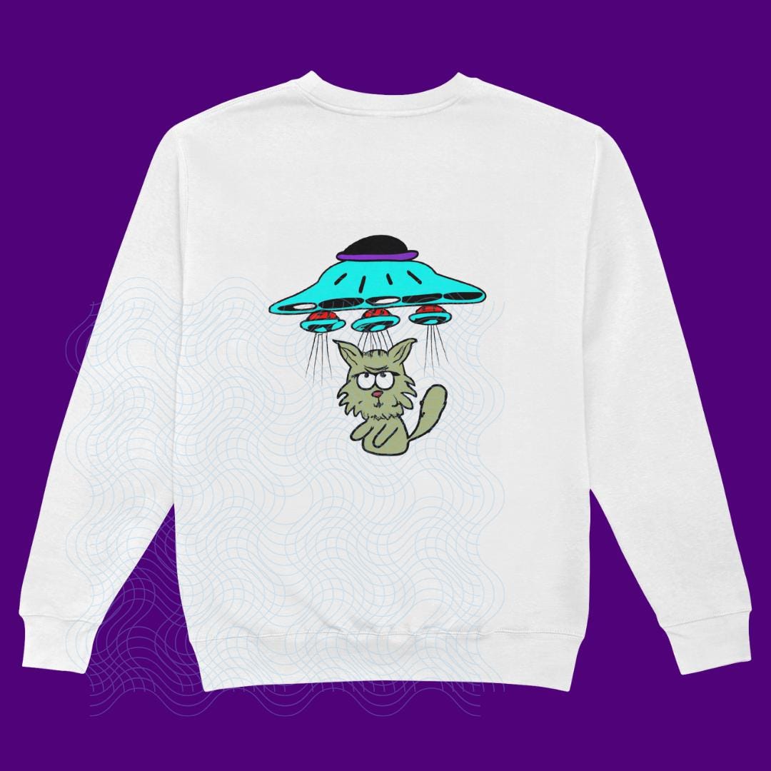 Grumpy Cat UFO Funny PNG for Clothing & Mugs - Digital Download - Etsy