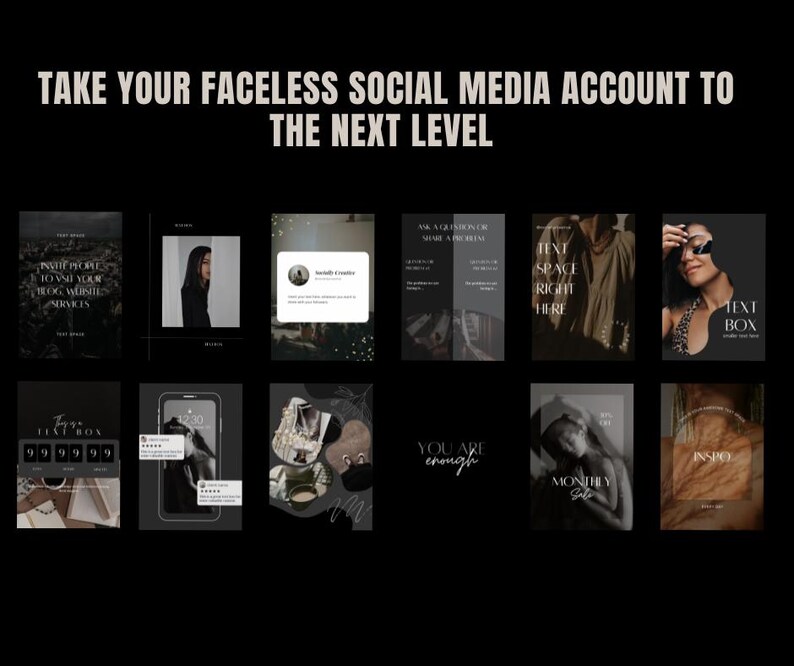 125 Luxury Faceless Instagram Posts & Stories Female Dark Aesthetics ...