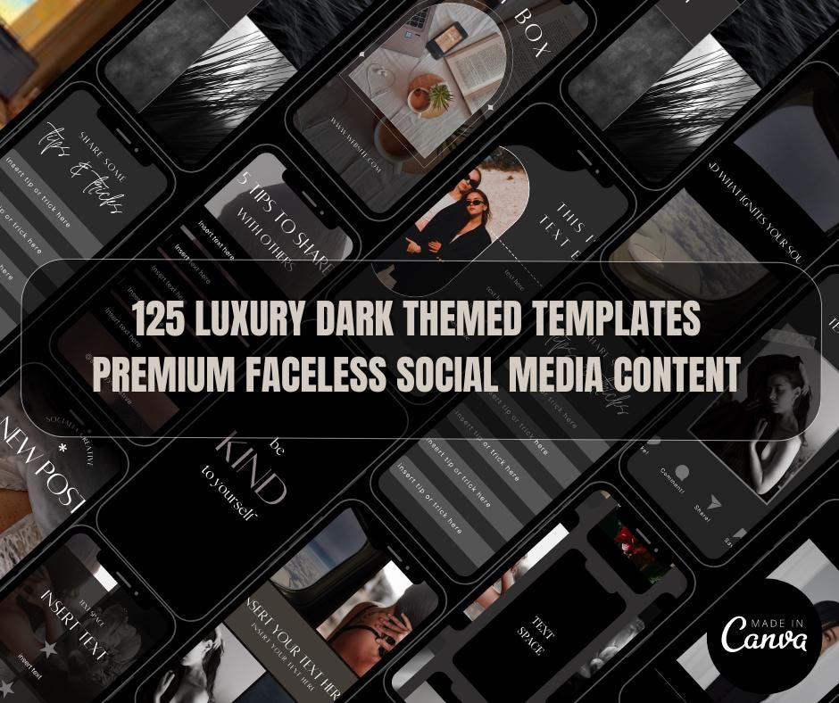 125 Luxury Faceless Instagram Posts & Stories Female Dark Aesthetics ...