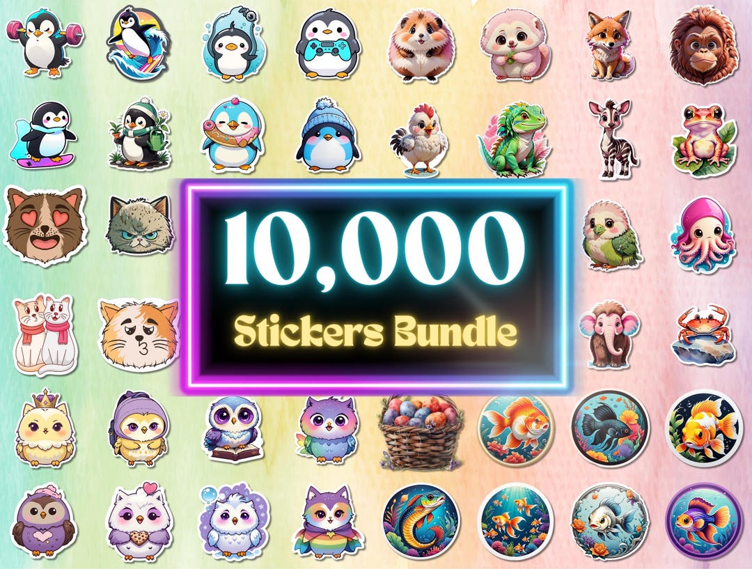 10,000 Mega Sticker Bundle | Printable Sticker Pack for Scrapbooking ...