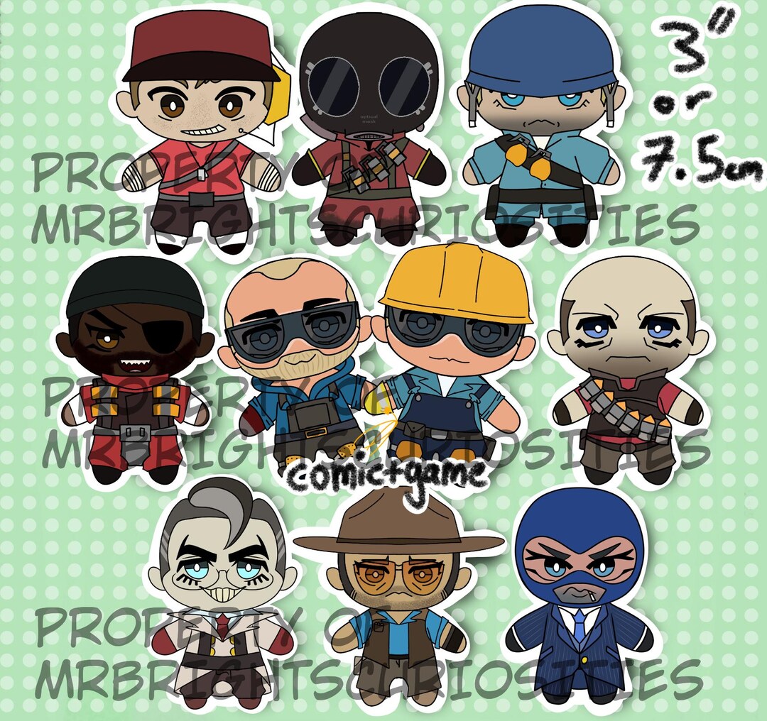 Team Fortress 2 Stickers All Mercenaries Scout, Pyro, Soldier, Engineer ...