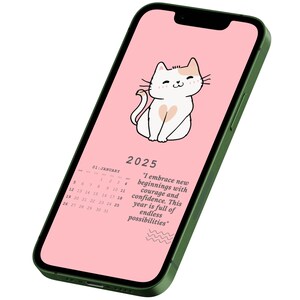 2025 Calendar Phone Wallpaper Cute Cat Wallpapers With Monthly ...