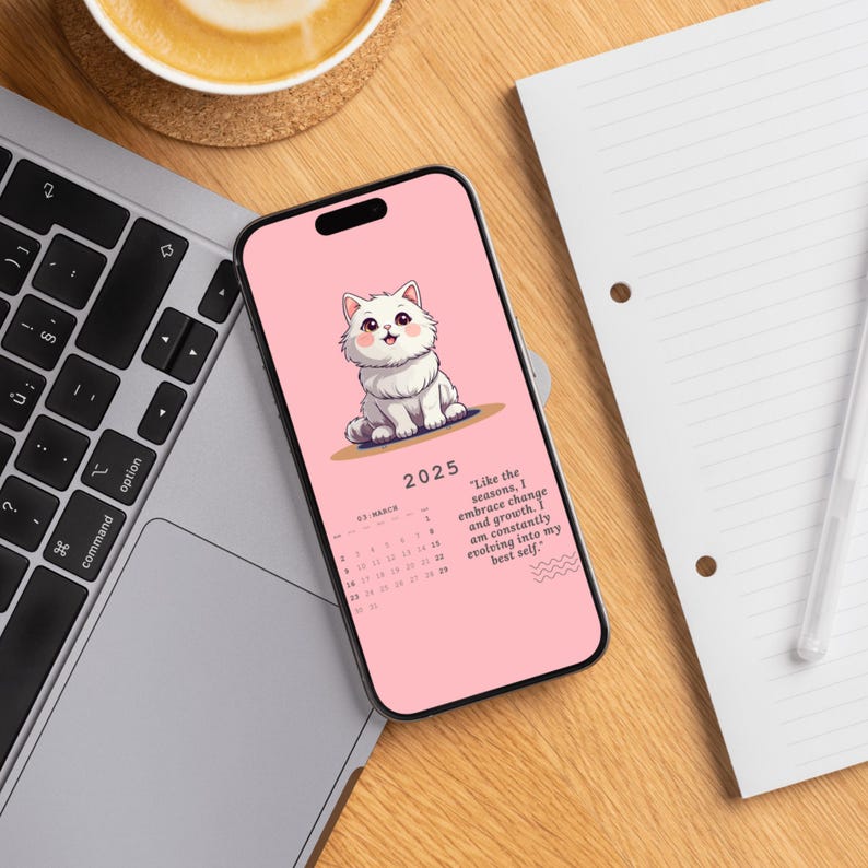 2025 Calendar Phone Wallpaper Cute Cat Wallpapers With Monthly ...