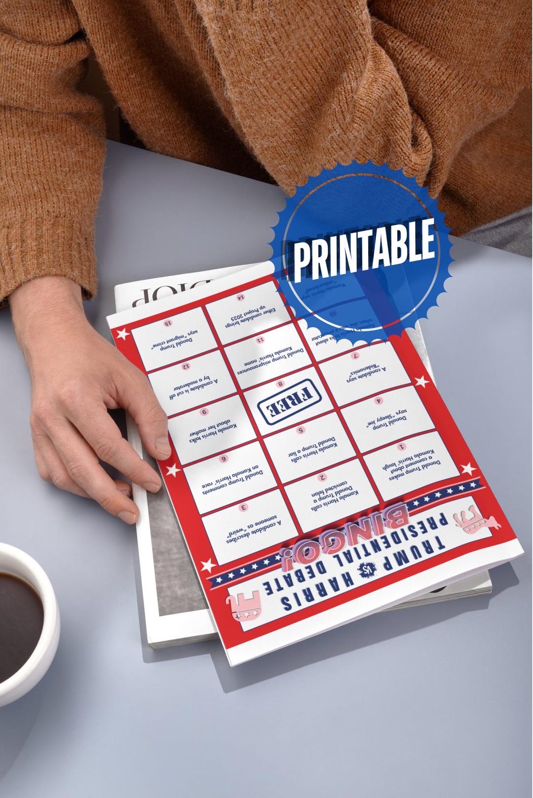 Presidential Debate Bingo Card Set of 5 Digital Download Printable ...