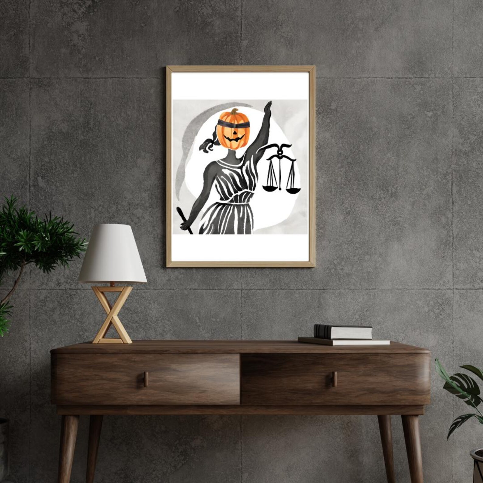 Lady Justice Jack-o-lantern Head | Home Office Decor Law Student ...