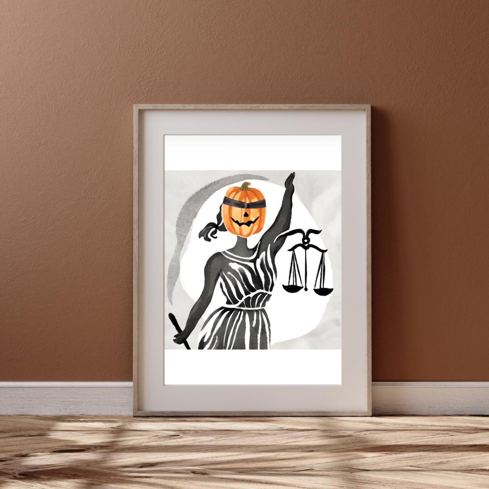 Lady Justice Jack-o-lantern Head | Home Office Decor Law Student ...