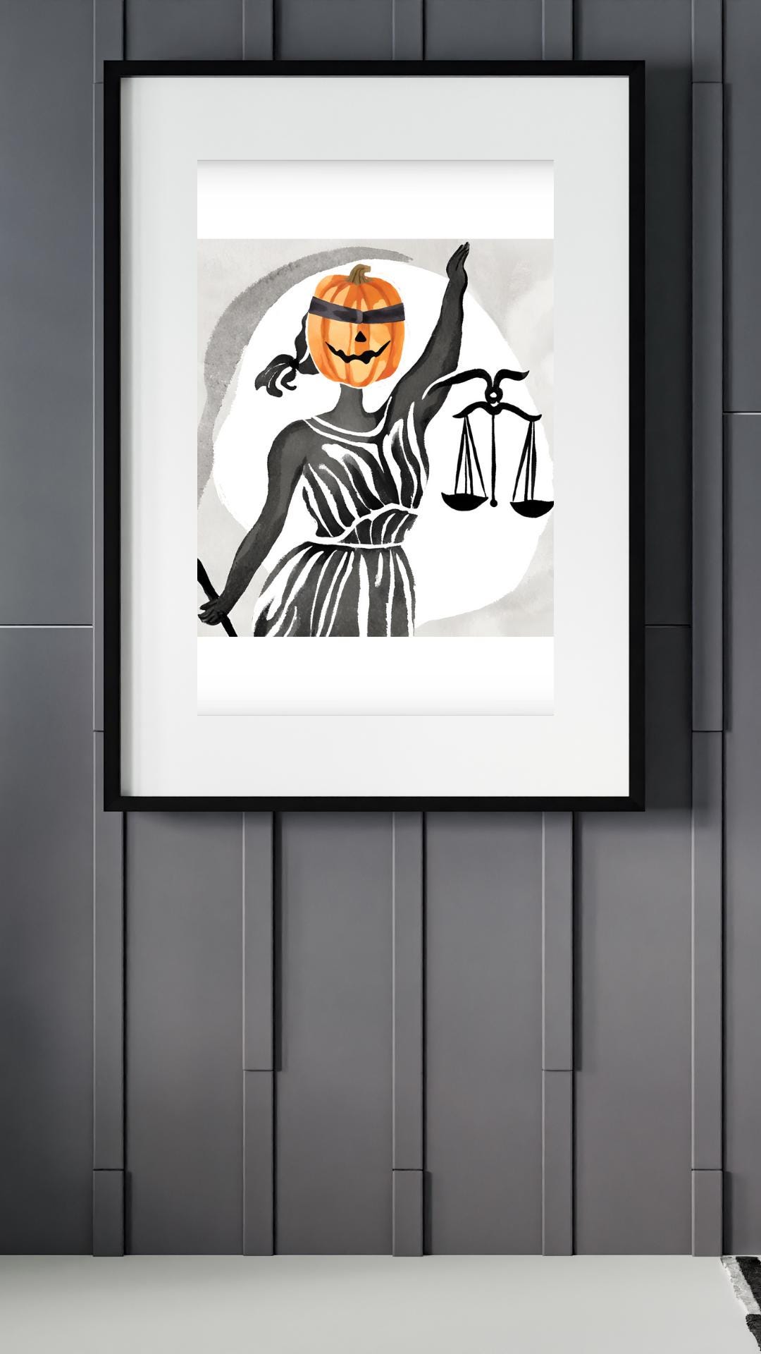 Lady Justice Jack-o-lantern Head | Home Office Decor Law Student ...