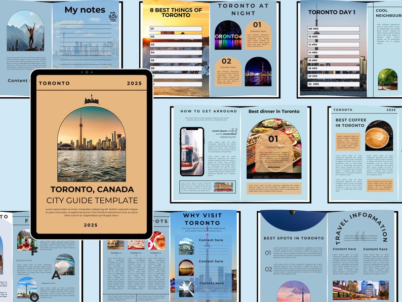 Toronto City Guide Template - Printable Travel Planner - Customizable ...