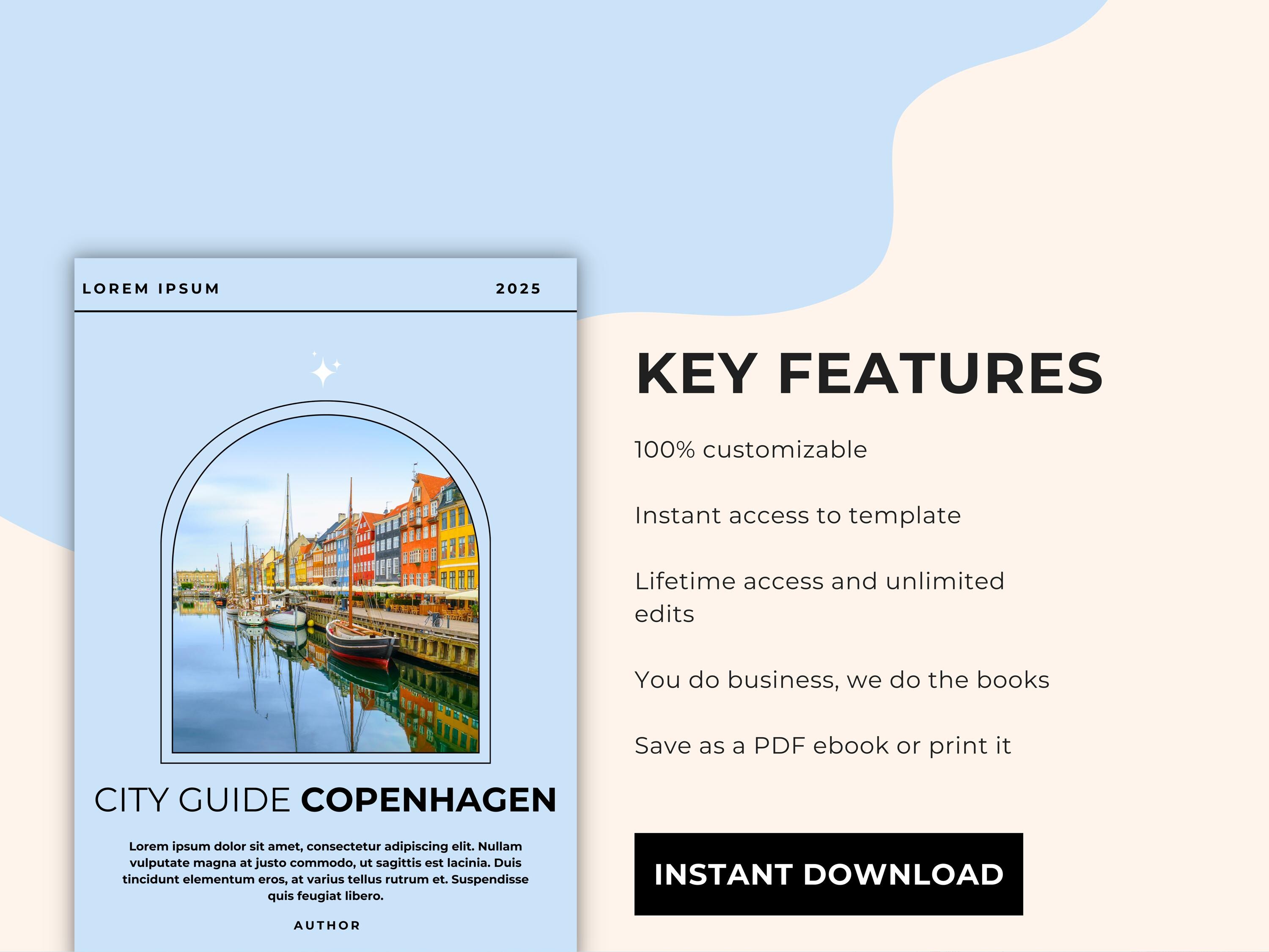 Copenhagen City Guide Template: Printable Travel Planner (canva, 23 ...
