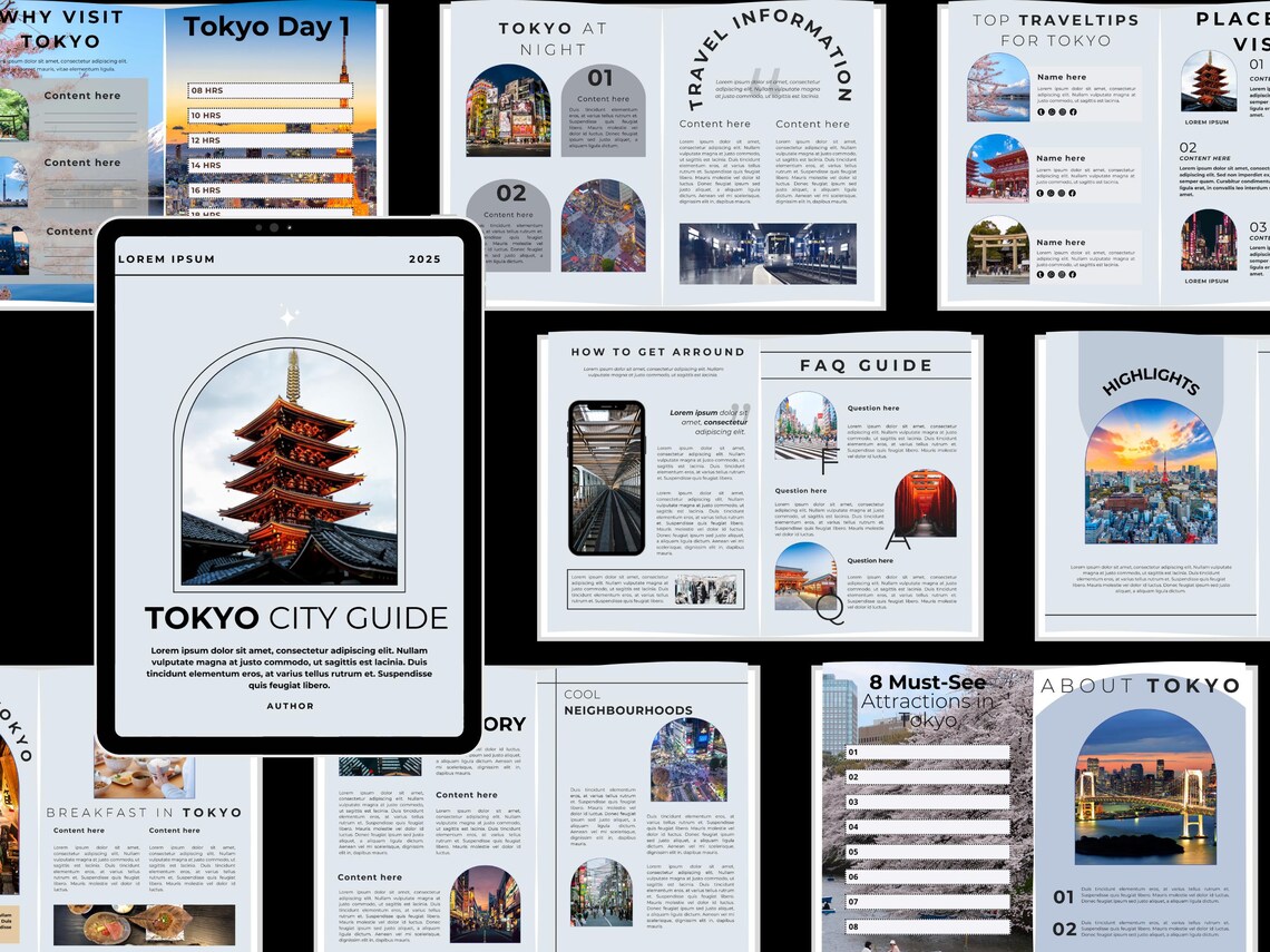 Tokyo City Guide: Itinerary & Travel Tips - Canva Template - Etsy