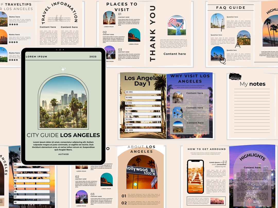 Los Angeles City Guide Template - Printable Travel Journal ...