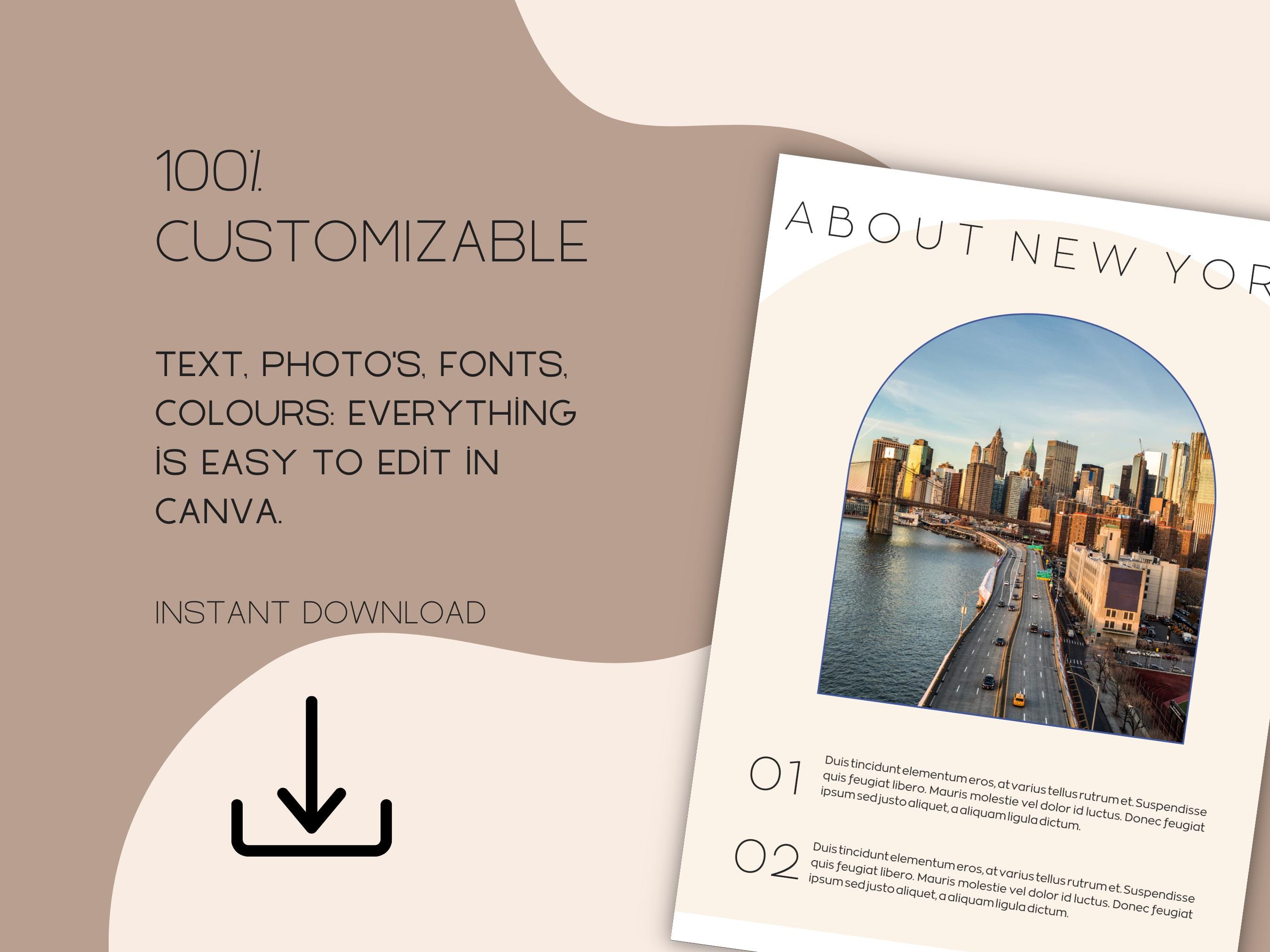New York City Guide Template \ Discover NYC \handmade City Guide Book ...