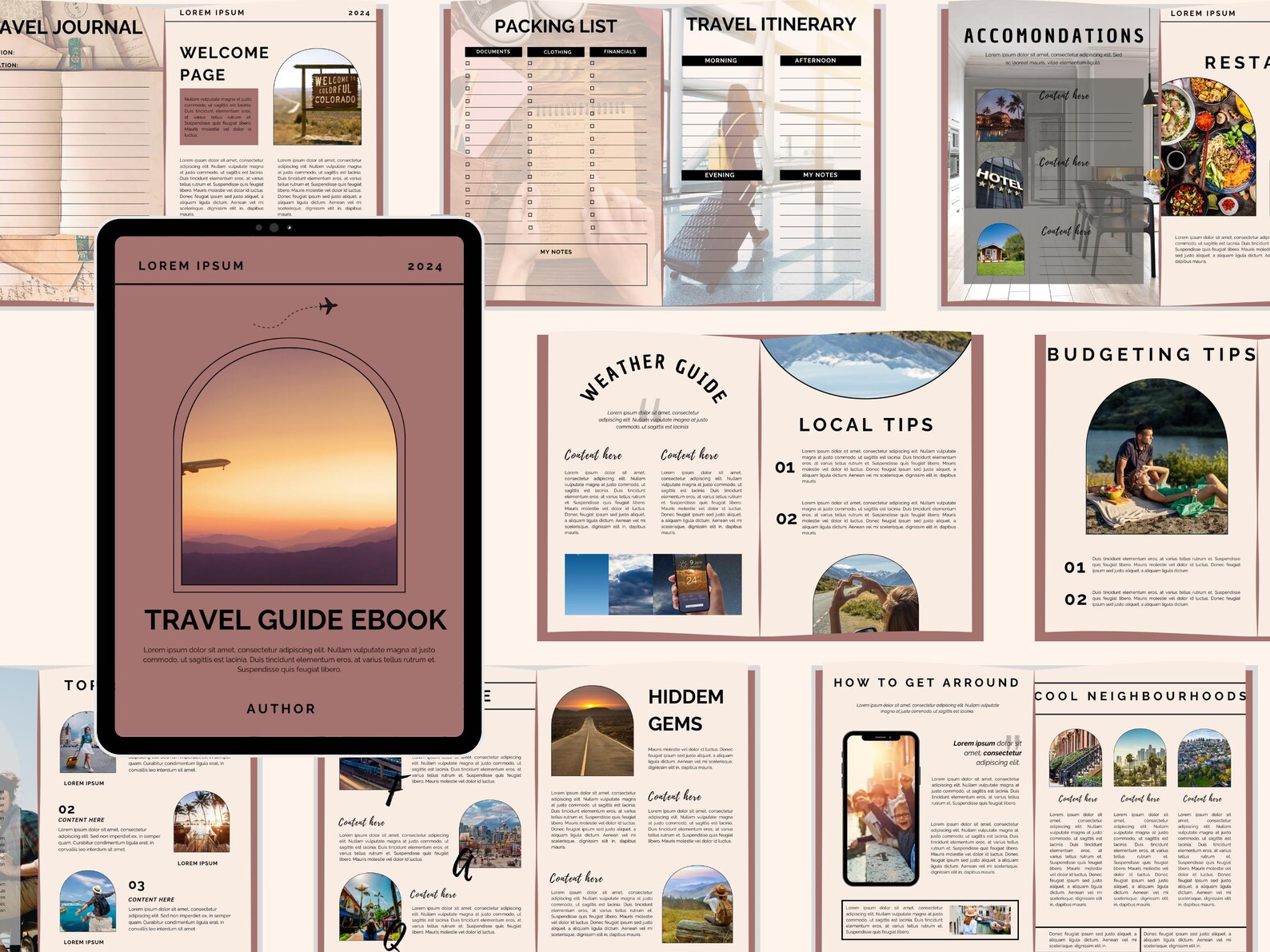 Travel Itinerary Template / Vacation Itinerary / Travel Guide Template ...